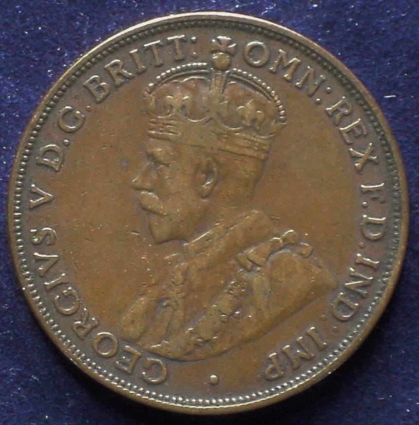 1916 Australia One Penny - King George V - A