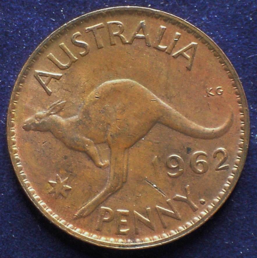 1962 Australia One Penny Queen Elizabeth II 1962 Australia One Penny Queen Elizabeth II
