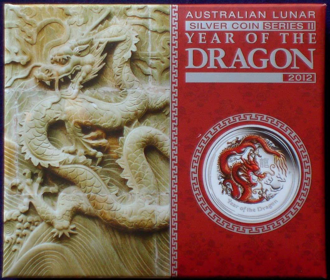 2012 Australian Lunar Silver Coin Series Ii Year Of The Dragon