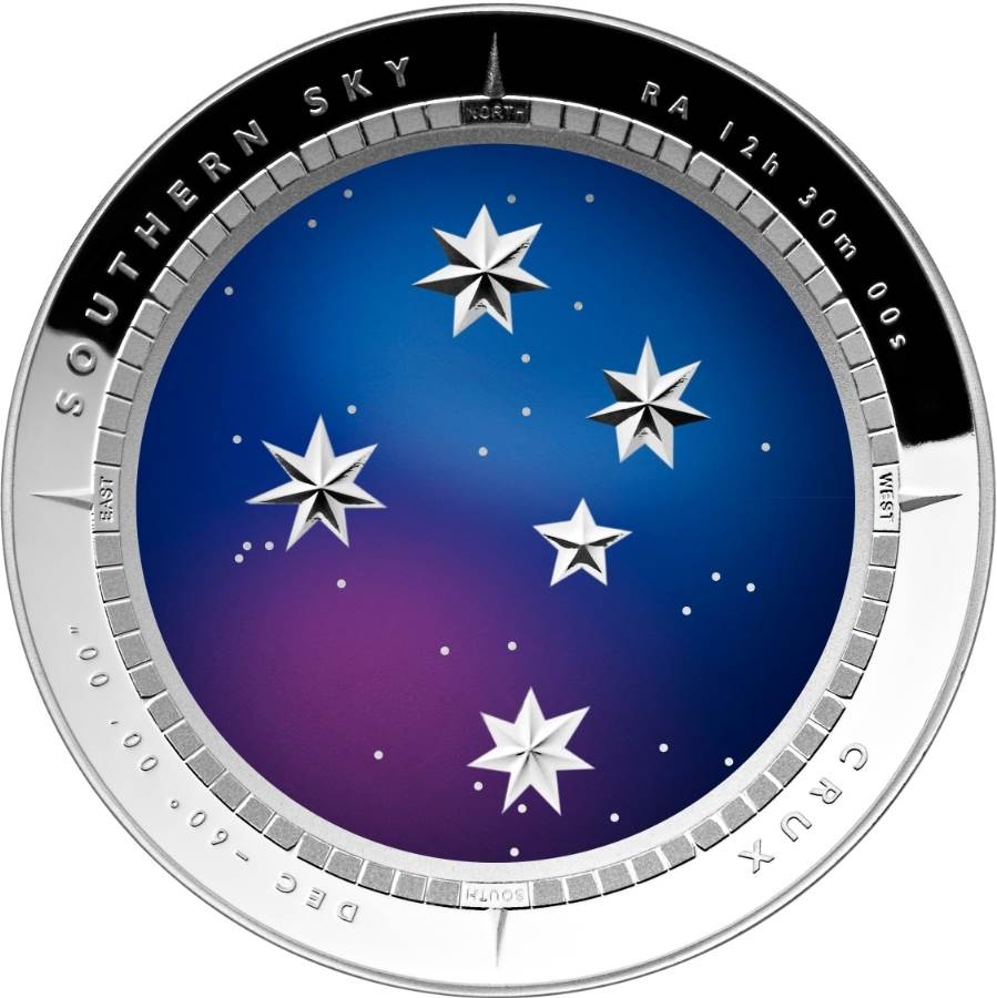 2012 Crux Southern Sky $5 Domed Silver Proof Coin